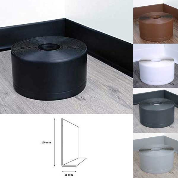 Vinyl Flooring GELINTONG Flexible Skirting Board Roll - 18x18mm Self ...